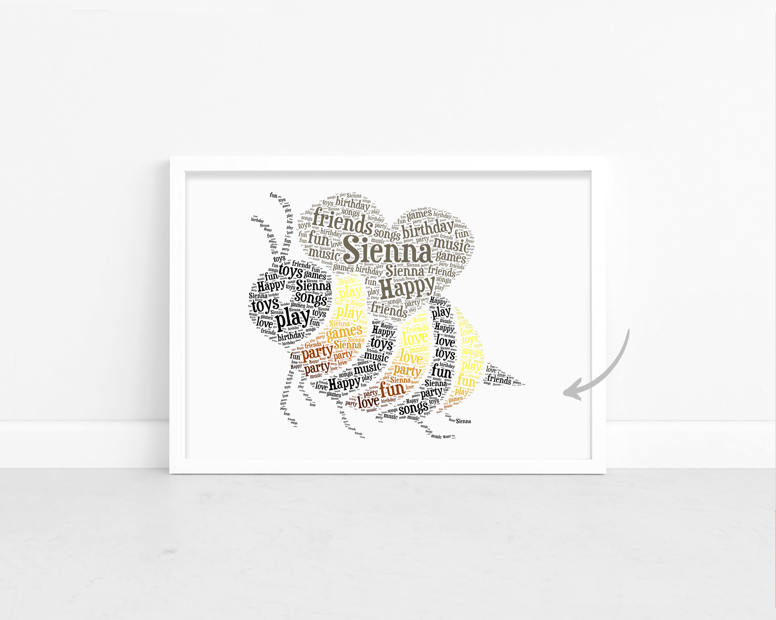 Personalised Bumble Bee Word Art Print – Violet Grace