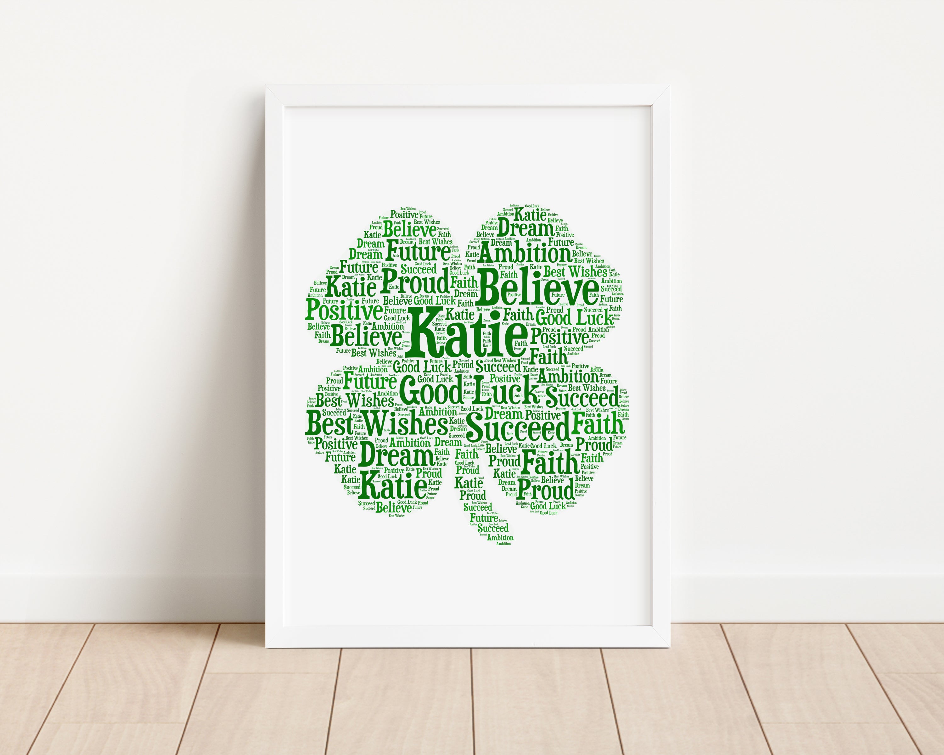 Personalised Shamrock Word Art Print – Violet Grace