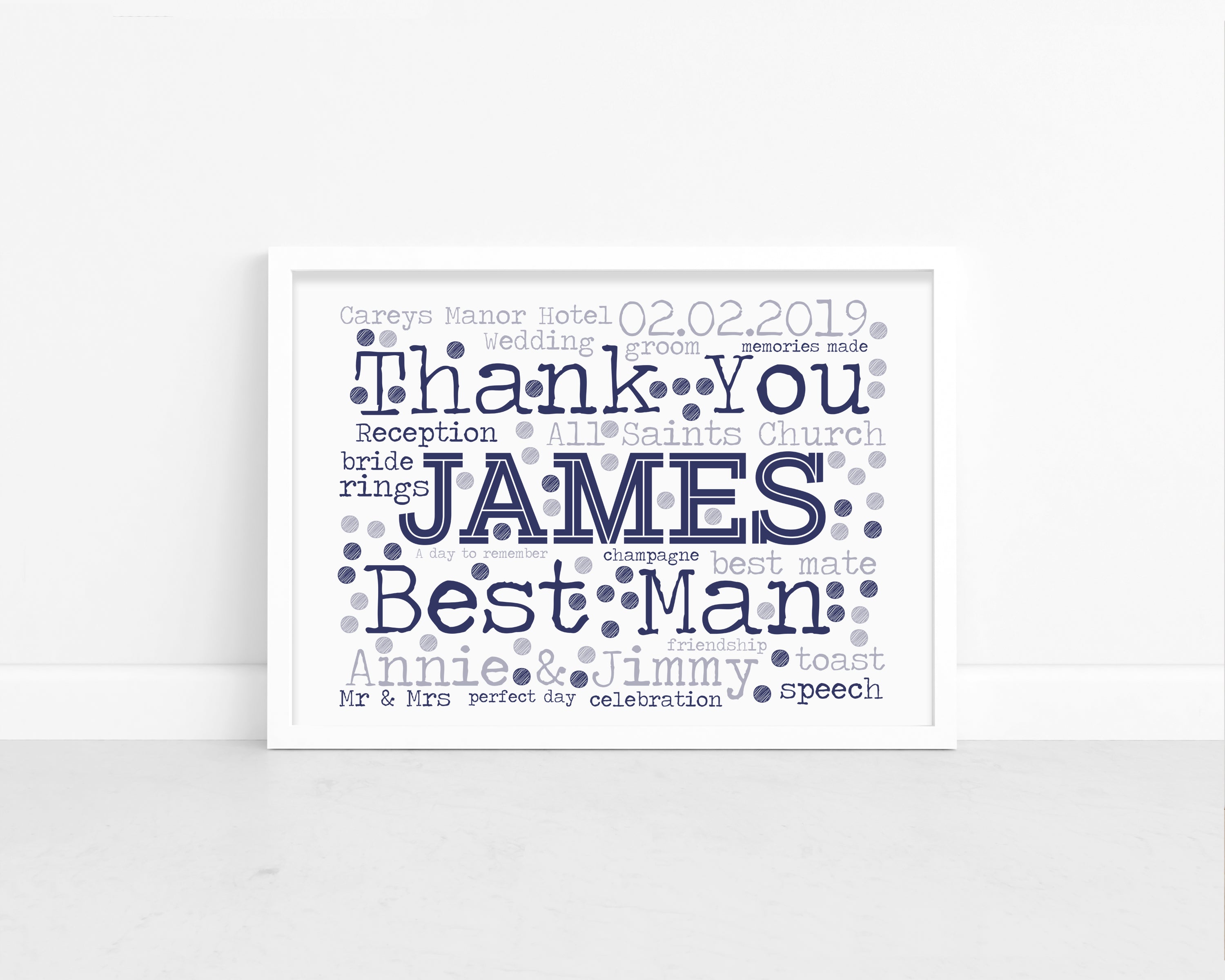 Personalised Best Man Word Art Print – Violet Grace