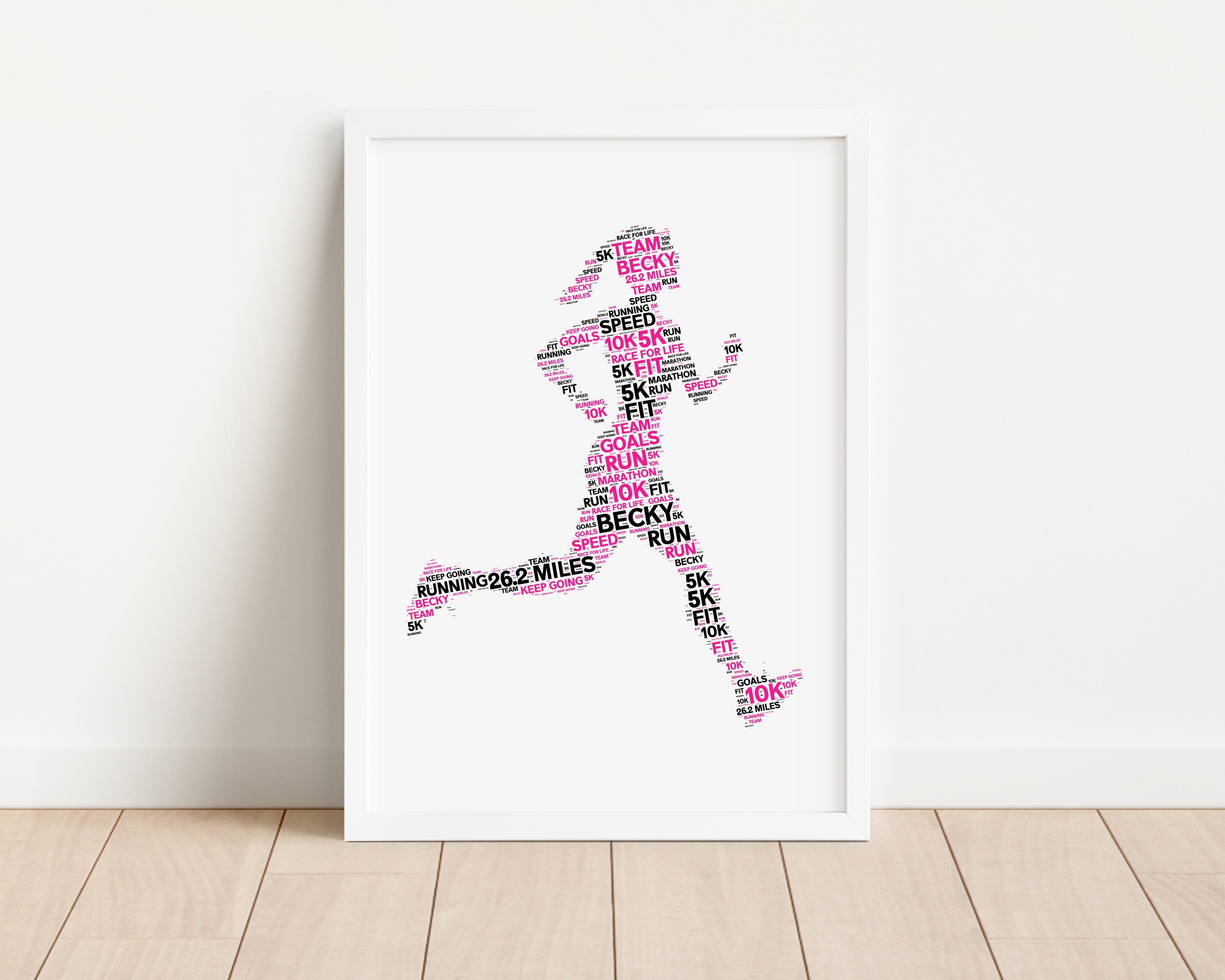 Personalised Female Runner Word Art Print – Violet Grace
