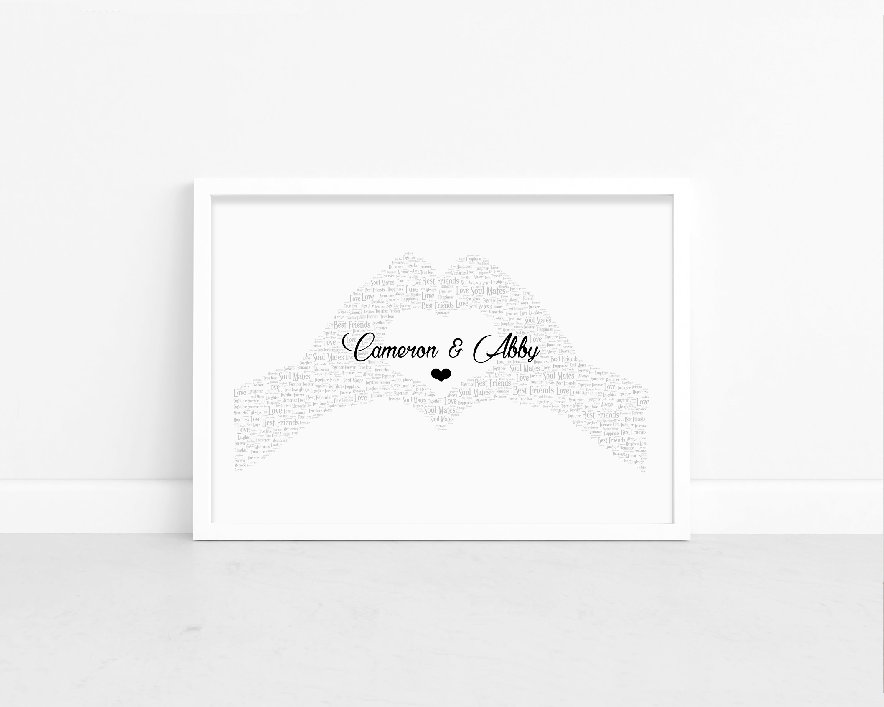 Personalised Love Heart Hands Word Art Print – Violet Grace