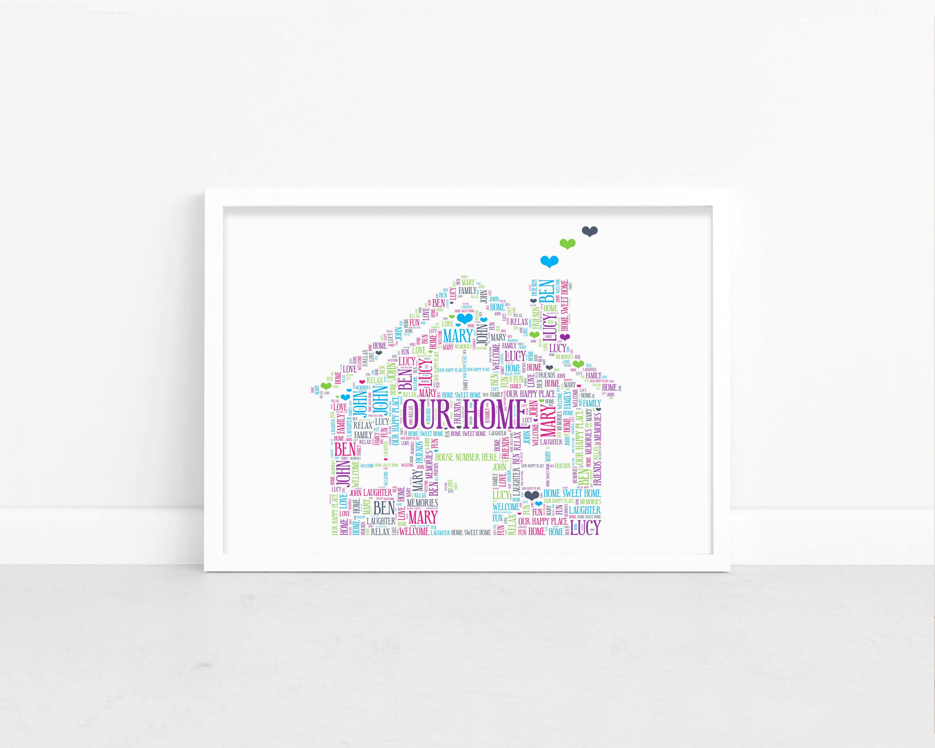 Personalised Family House Word Art Print – Violet Grace