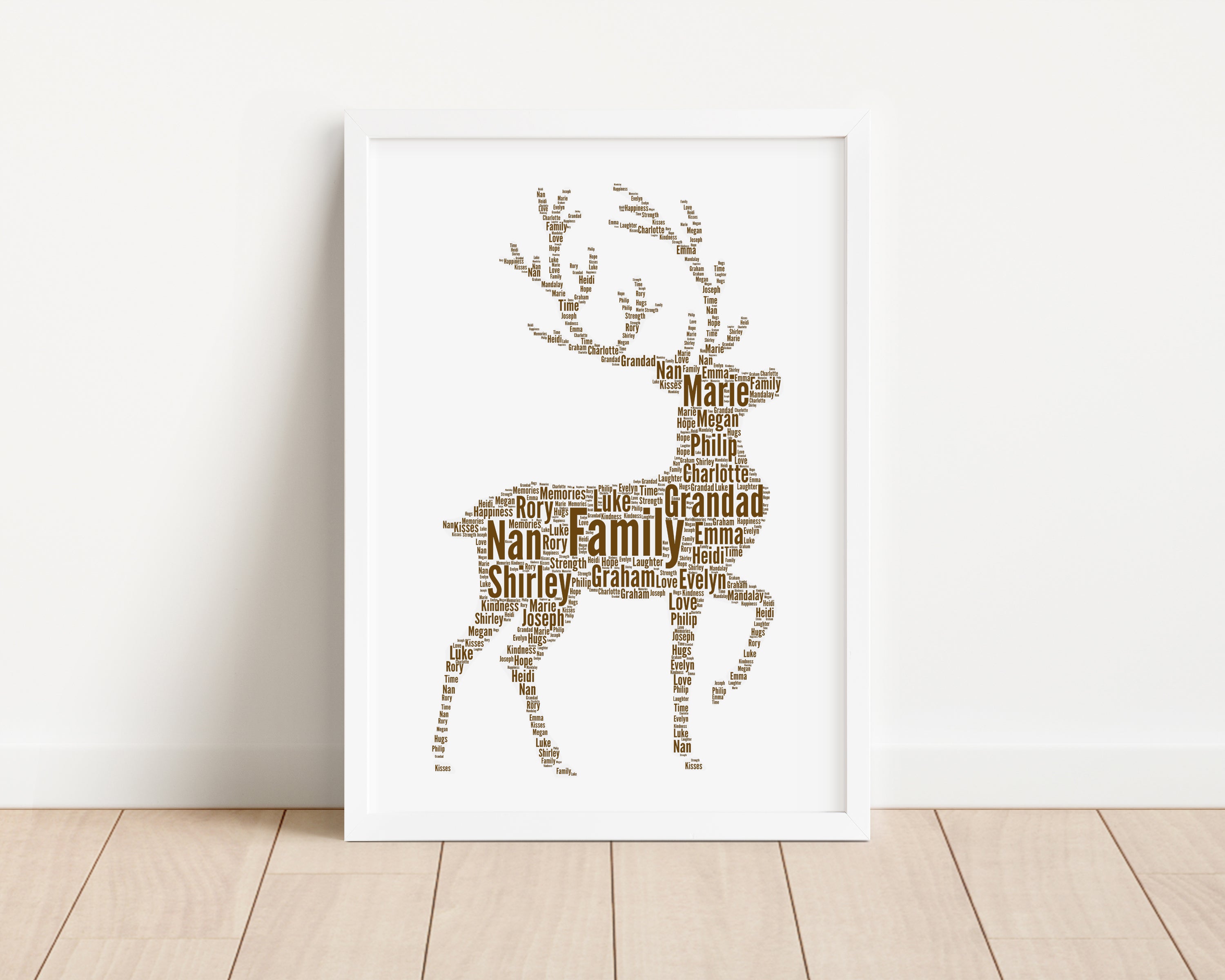 Personalised Stag Word Art Print – Violet Grace
