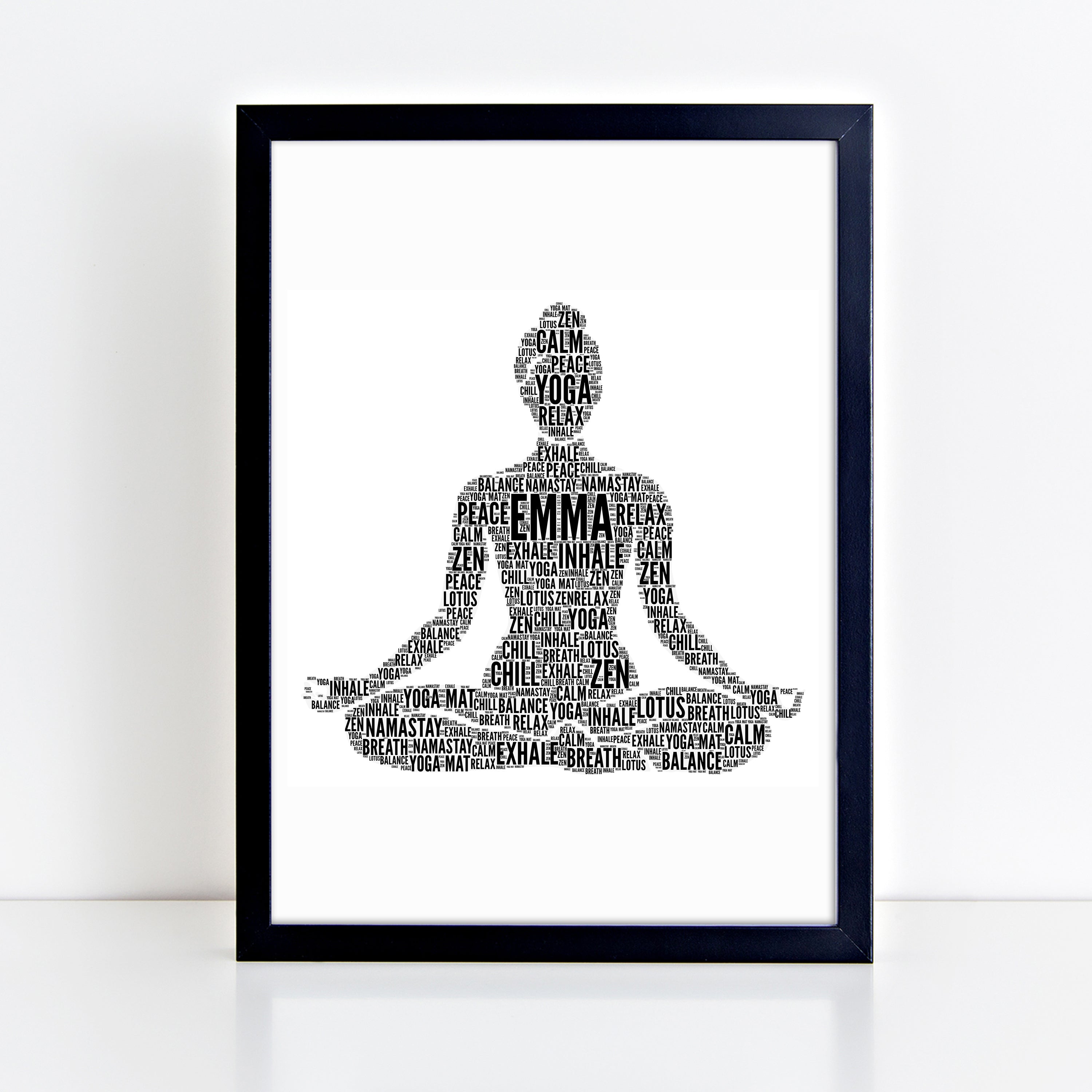 Personalised Yoga Pose Word Art Print – Violet Grace