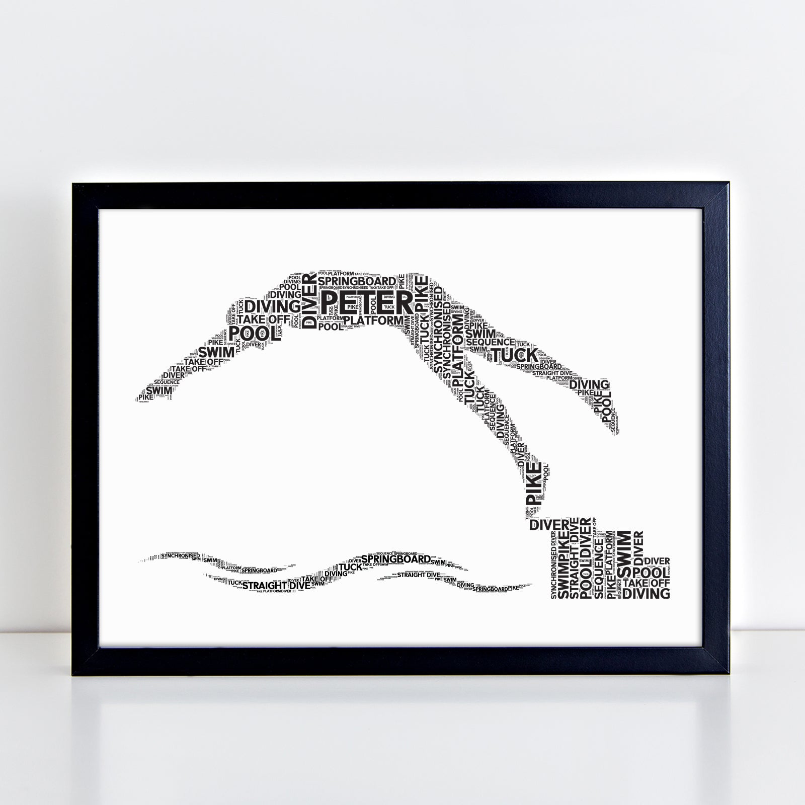Personalised Diver Word Art Print – Violet Grace