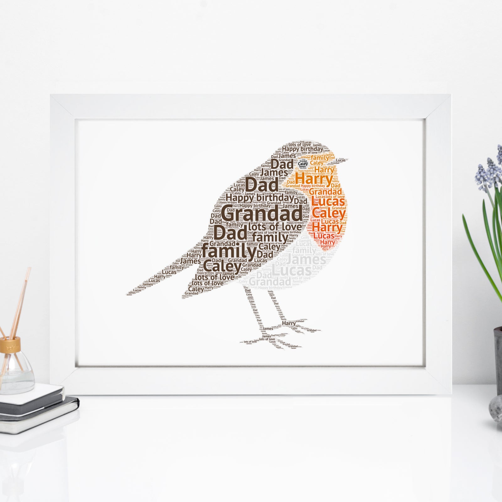 Personalised Robin Word Art Print – Violet Grace