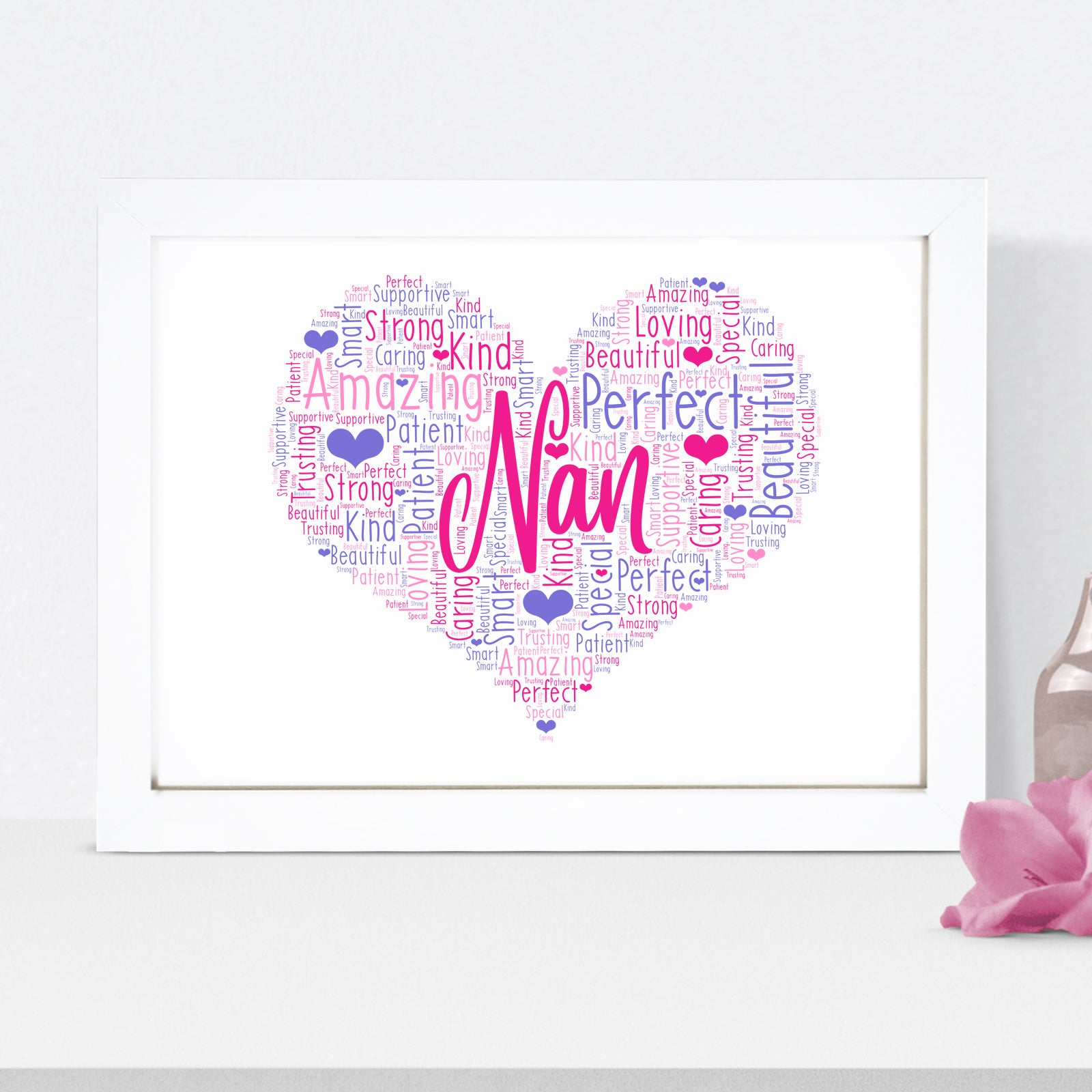 Personalised Nan Word Art Print – Violet Grace