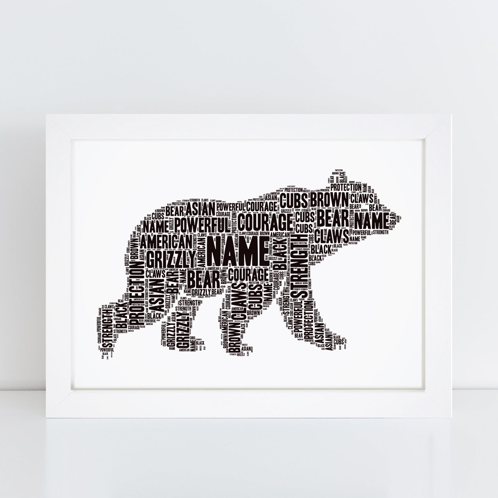 Personalised Bear Word Art Print – Violet Grace