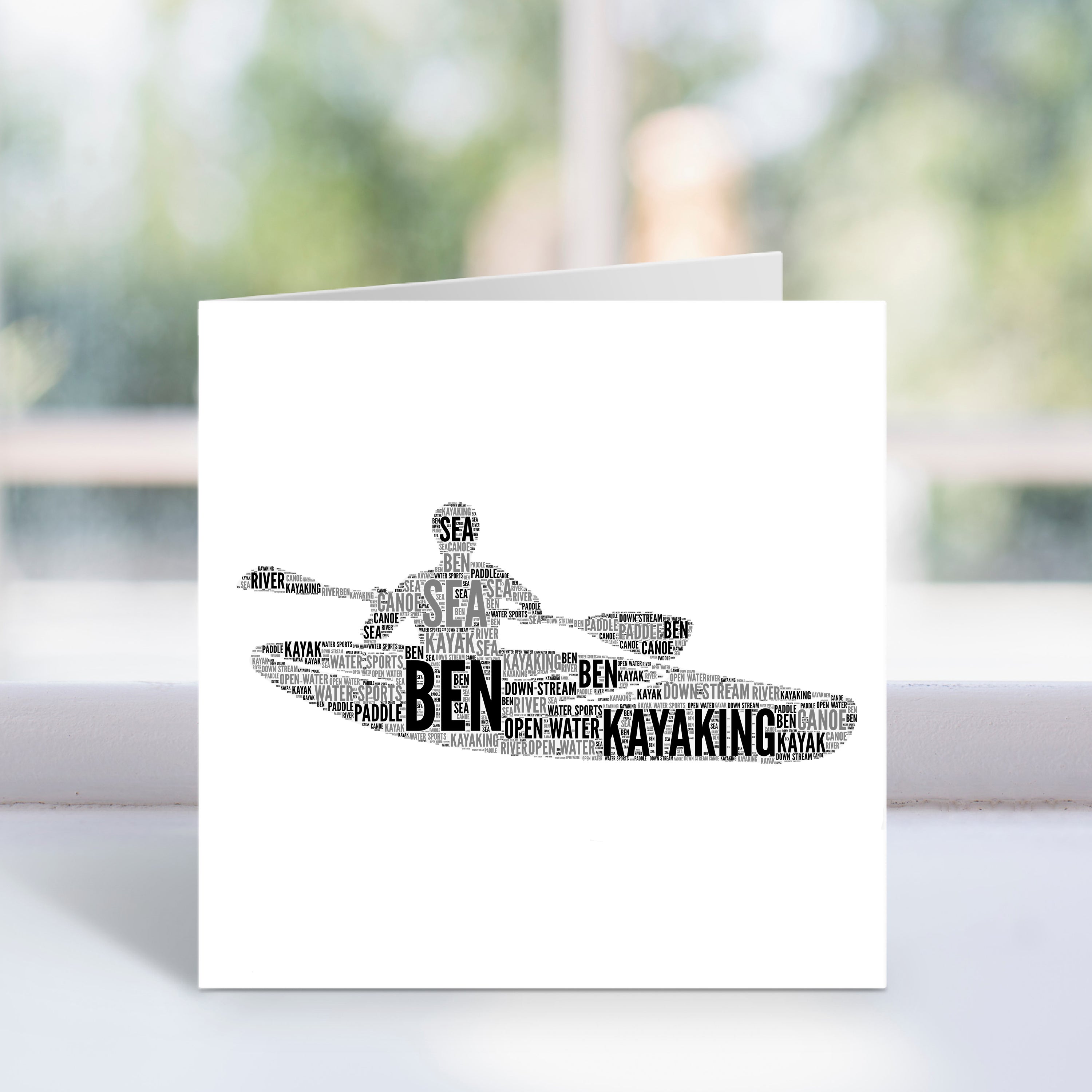 Personalised Kayak Word Art Card – Violet Grace