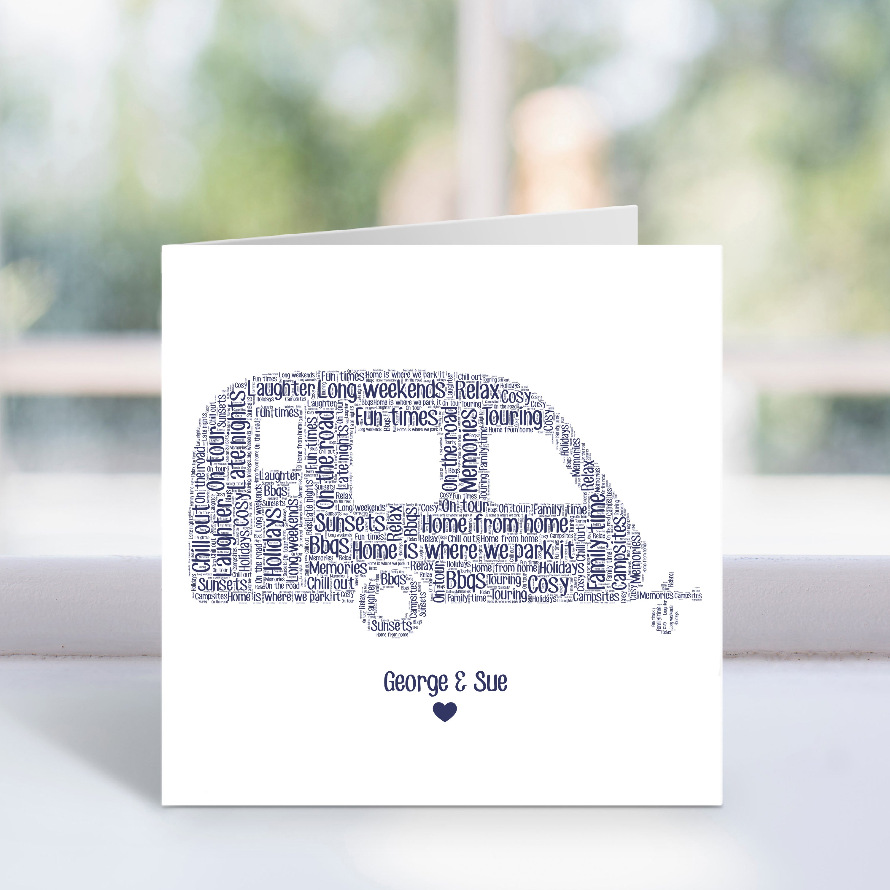 Personalised Caravan Word Art Card – Violet Grace