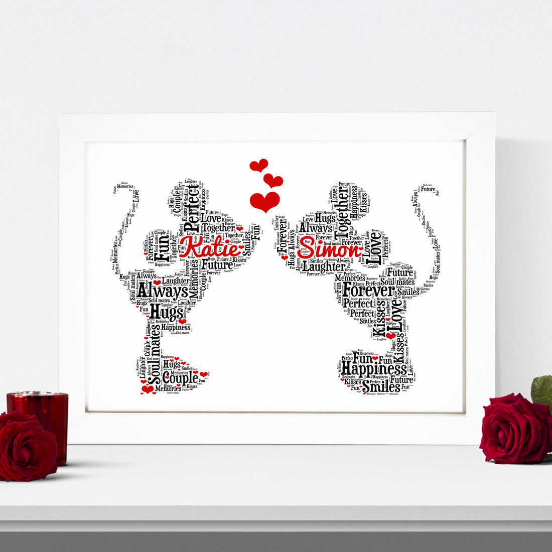 Personalised Minnie & Mickey Word Art Print – Violet Grace