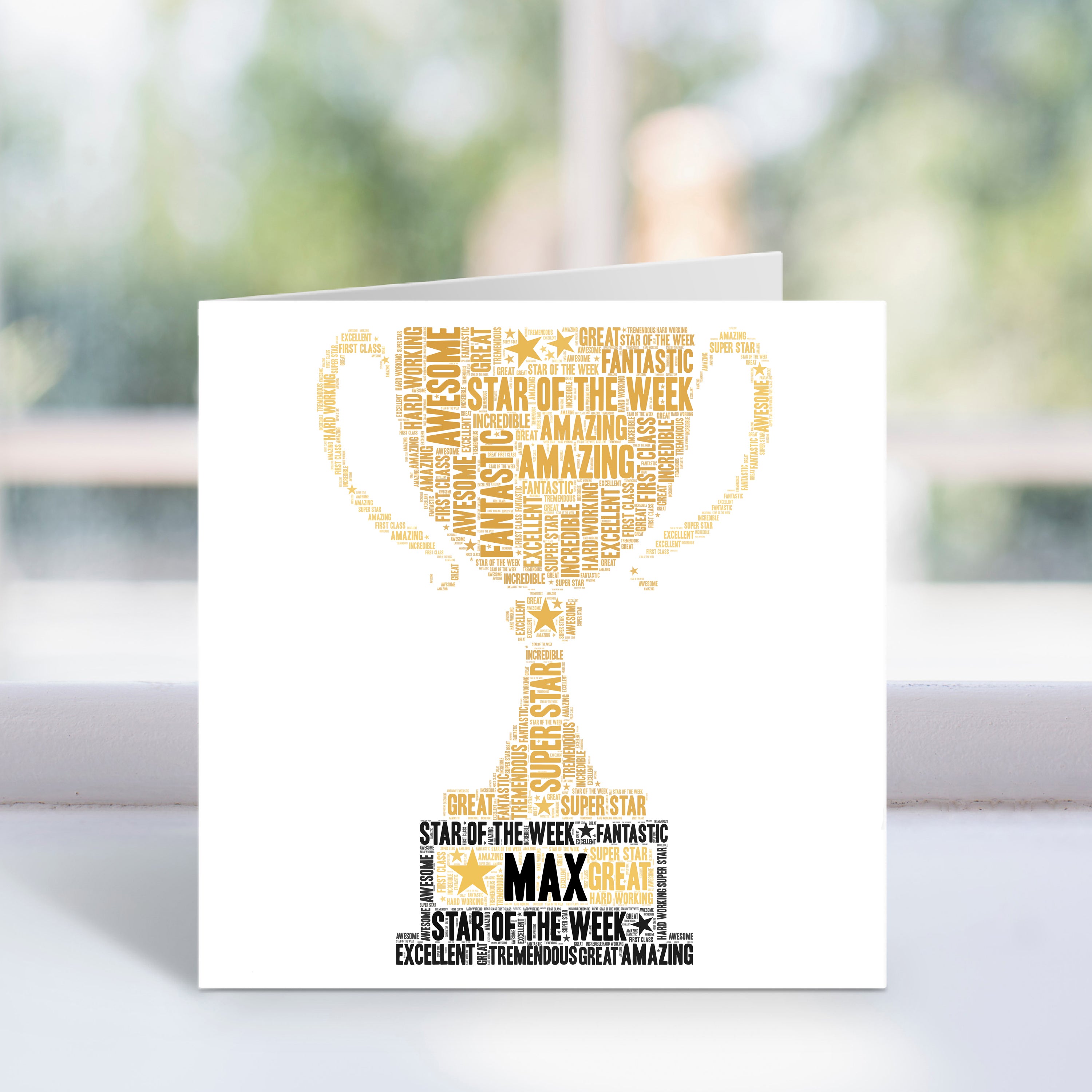 Personalised Trophy Word Art Card – Violet Grace