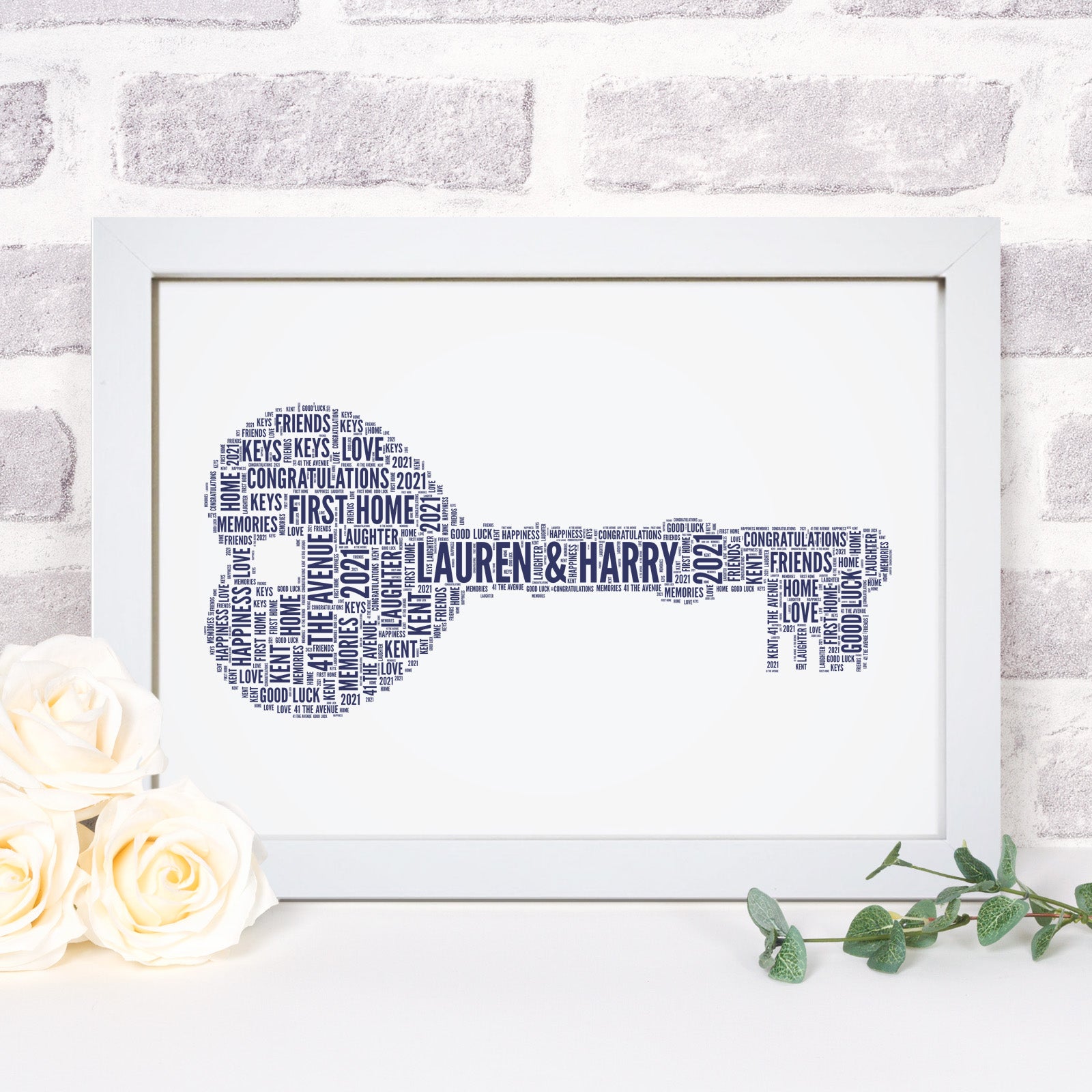 Personalised Heart Key Word Art Print – Violet Grace