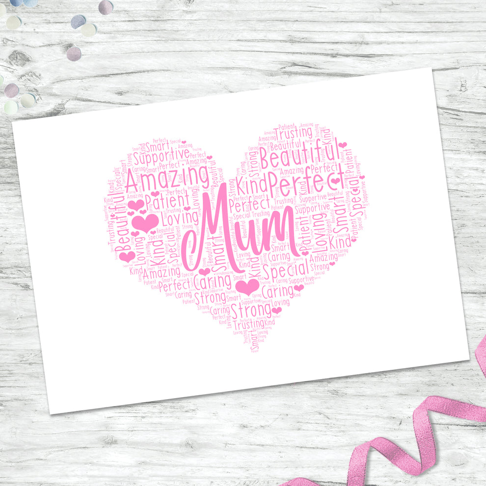Personalised Mum Word Art Print – Violet Grace