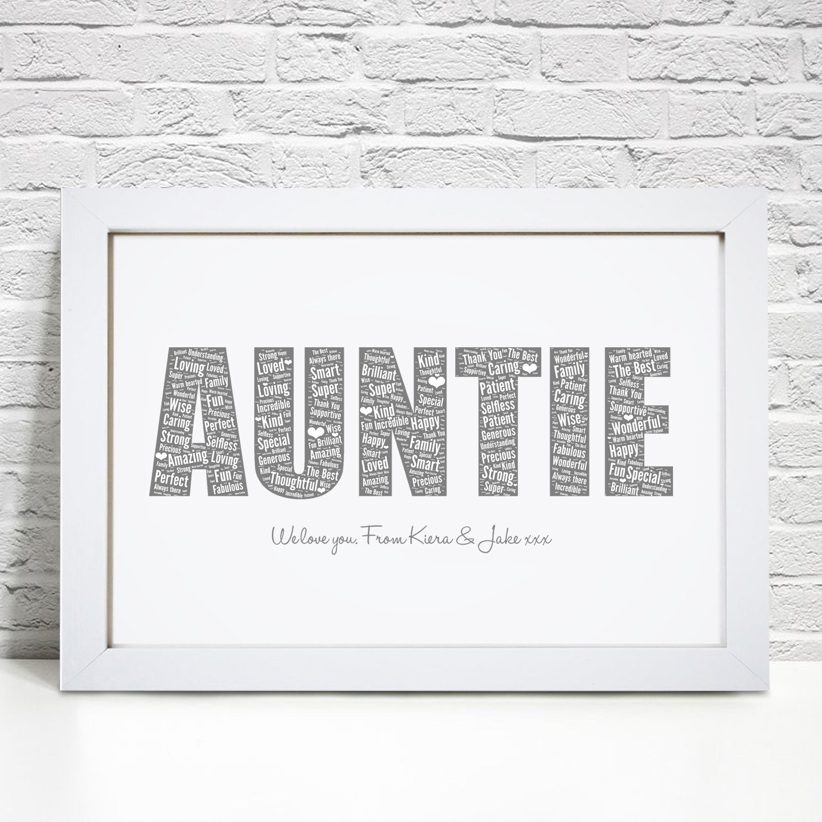 Personalised Auntie Word Art Print – Violet Grace