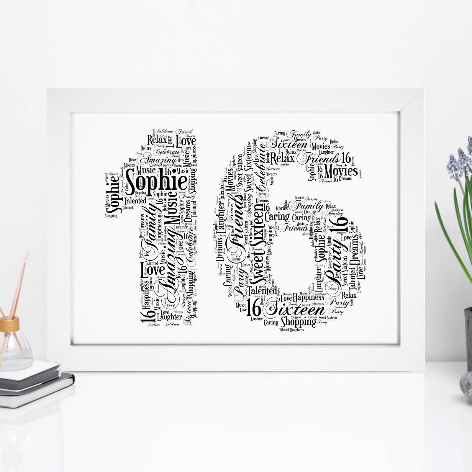 Personalised 16 Word Art Print – Violet Grace