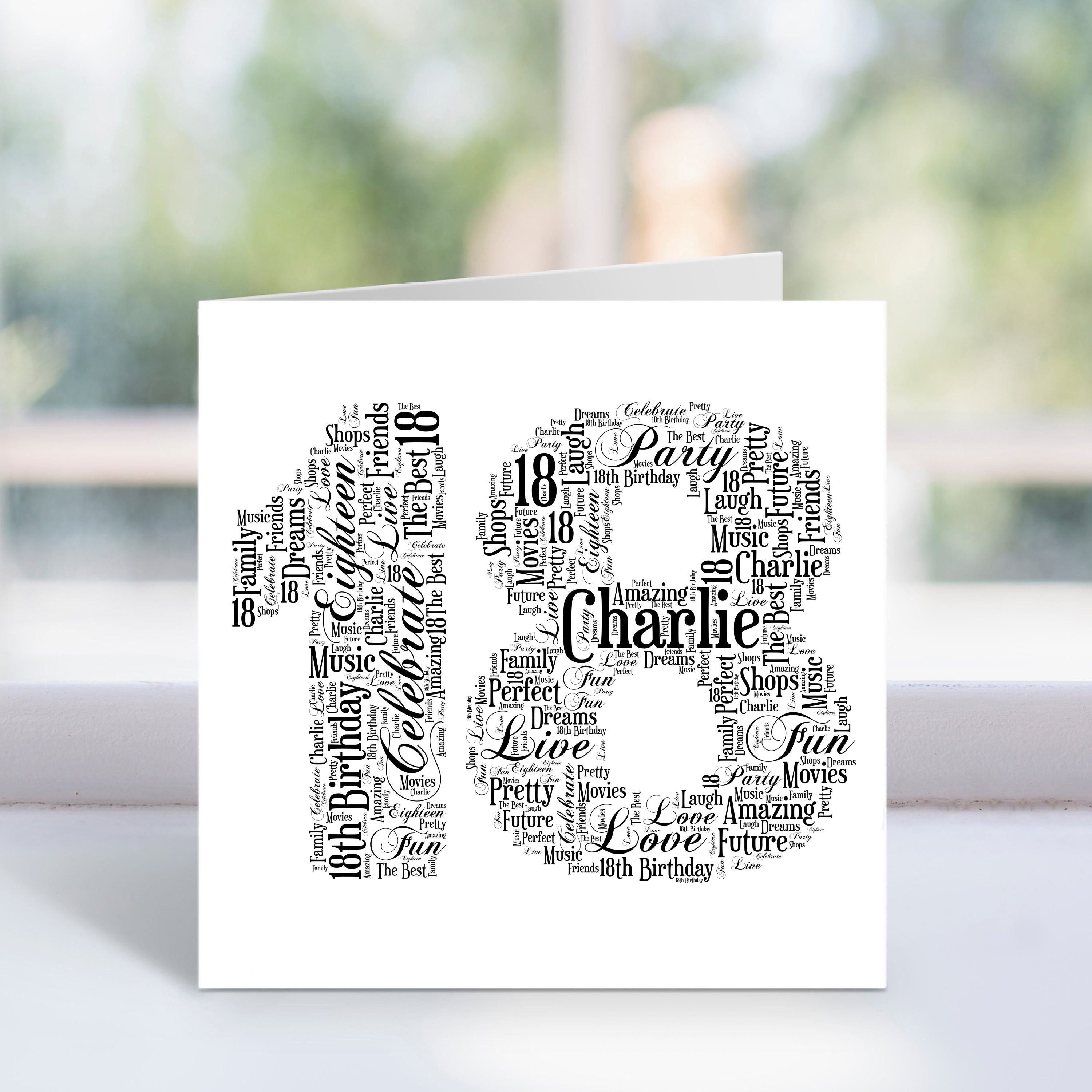 Personalised 18 Word Art Card – Violet Grace