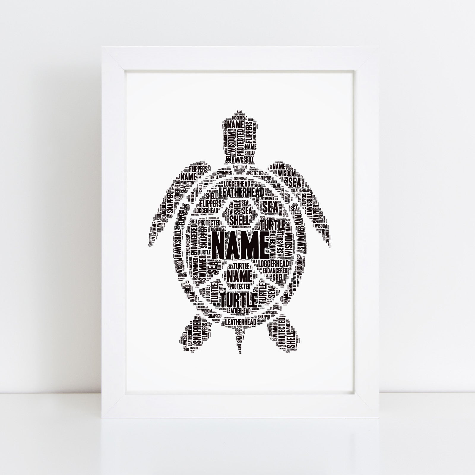 Personalised Turtle Word Art Print – Violet Grace