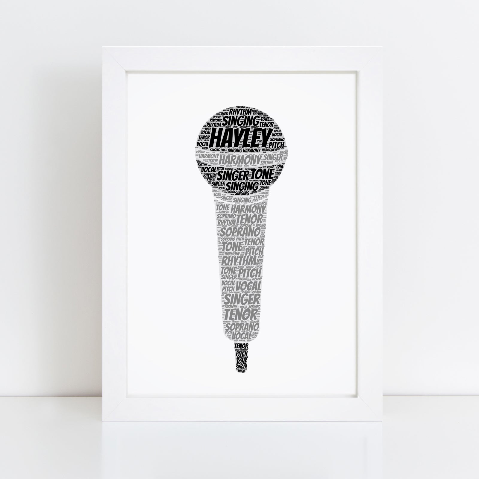 Personalised Microphone Word Art Print – Violet Grace