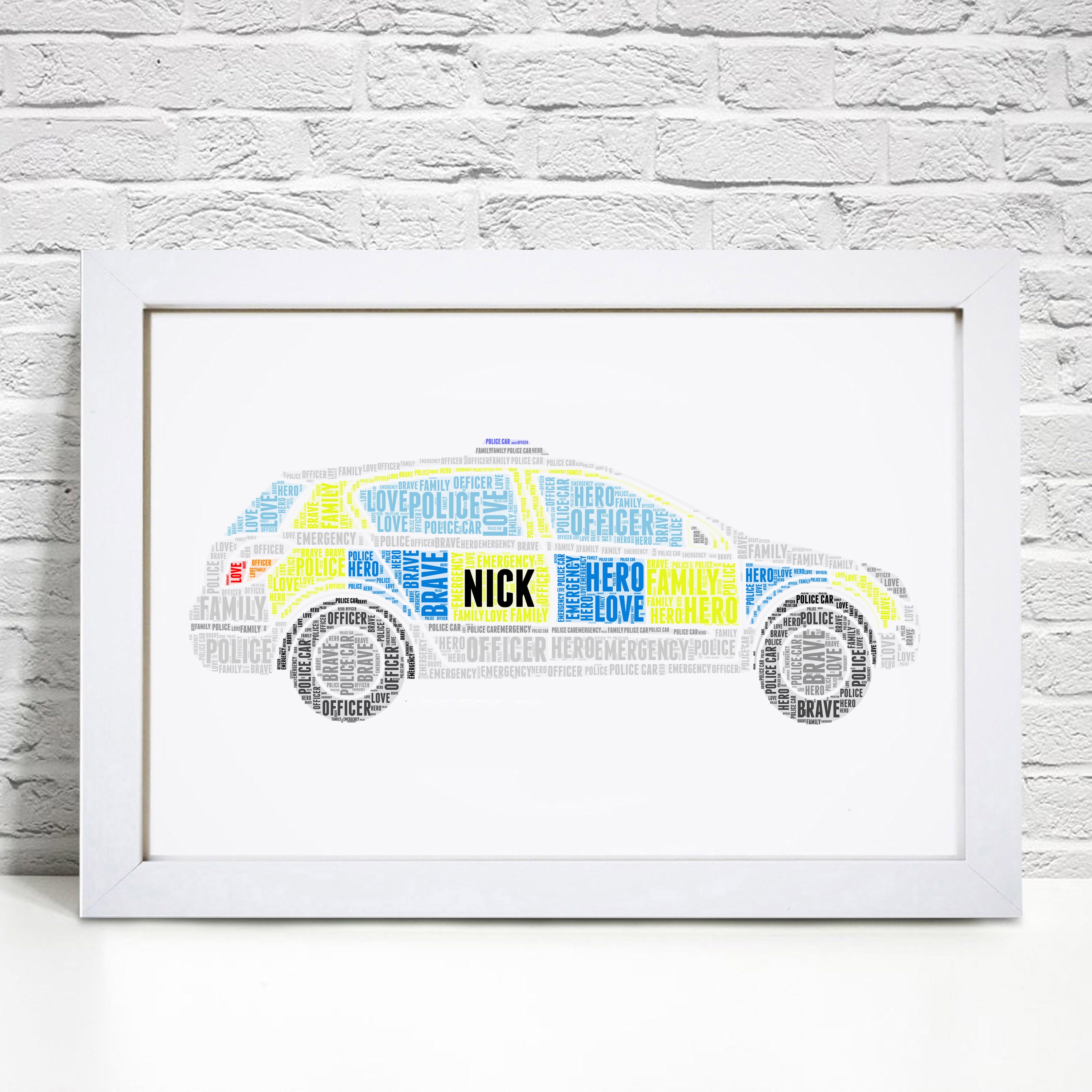 Personalised Police Car Print – Violet Grace