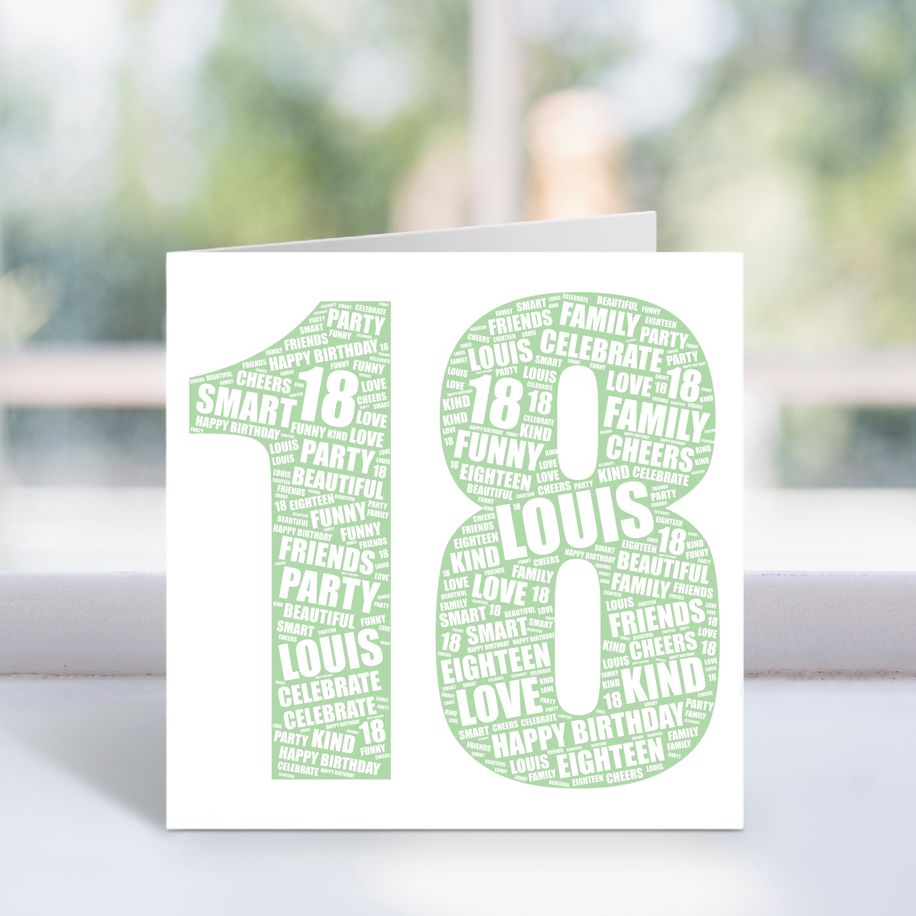 Personalised 18th Birthday Word Art Card – Violet Grace