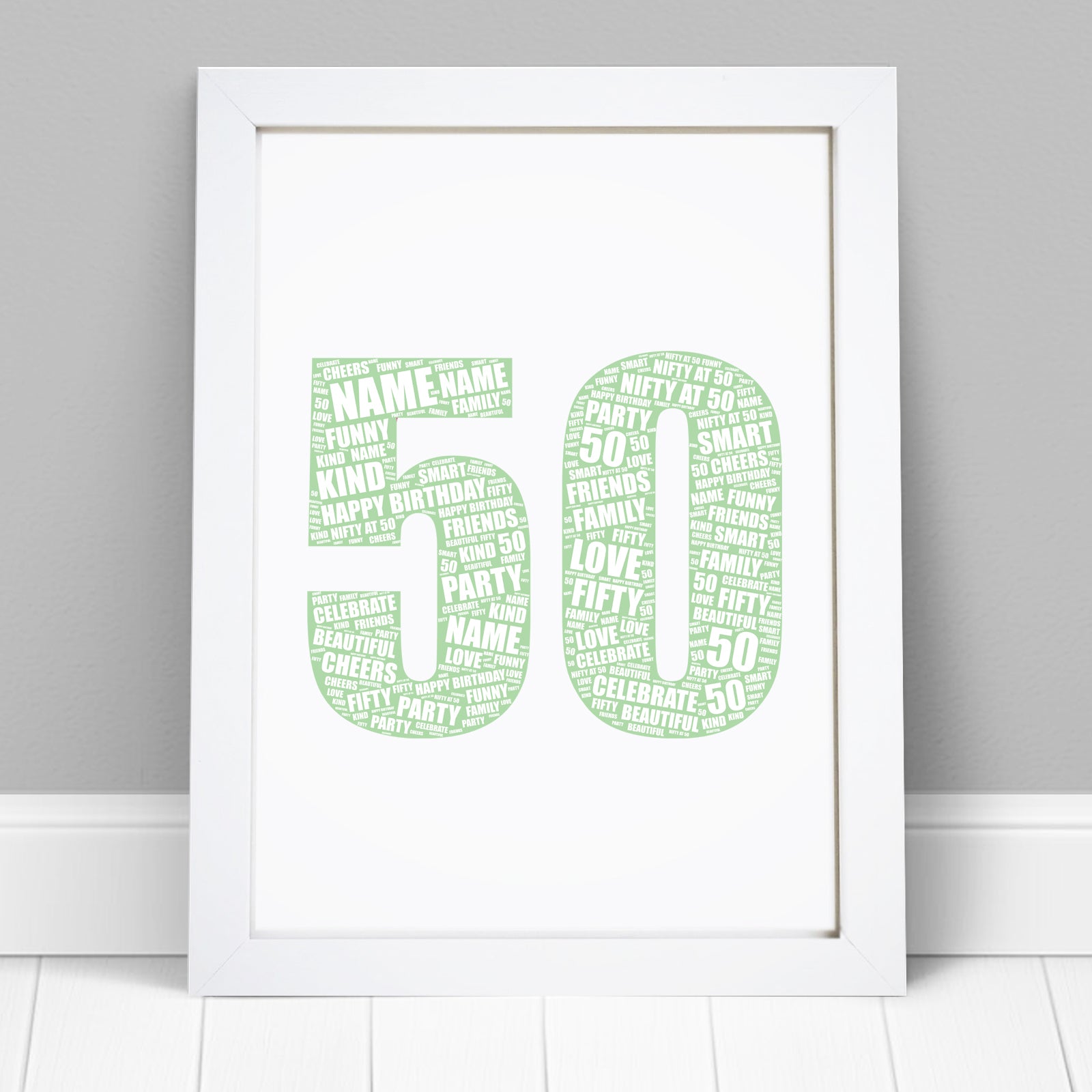 Personalised 50th Birthday Word Art Print – Violet Grace