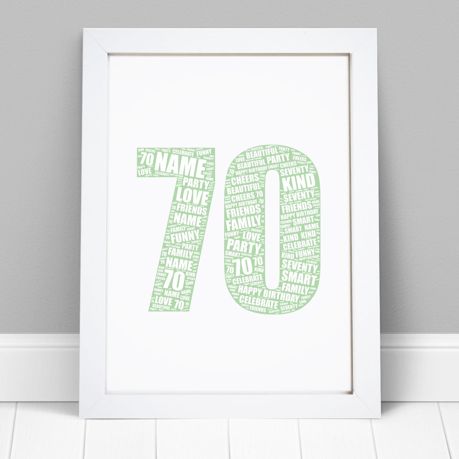 Personalised 70th Birthday Word Art Print – Violet Grace