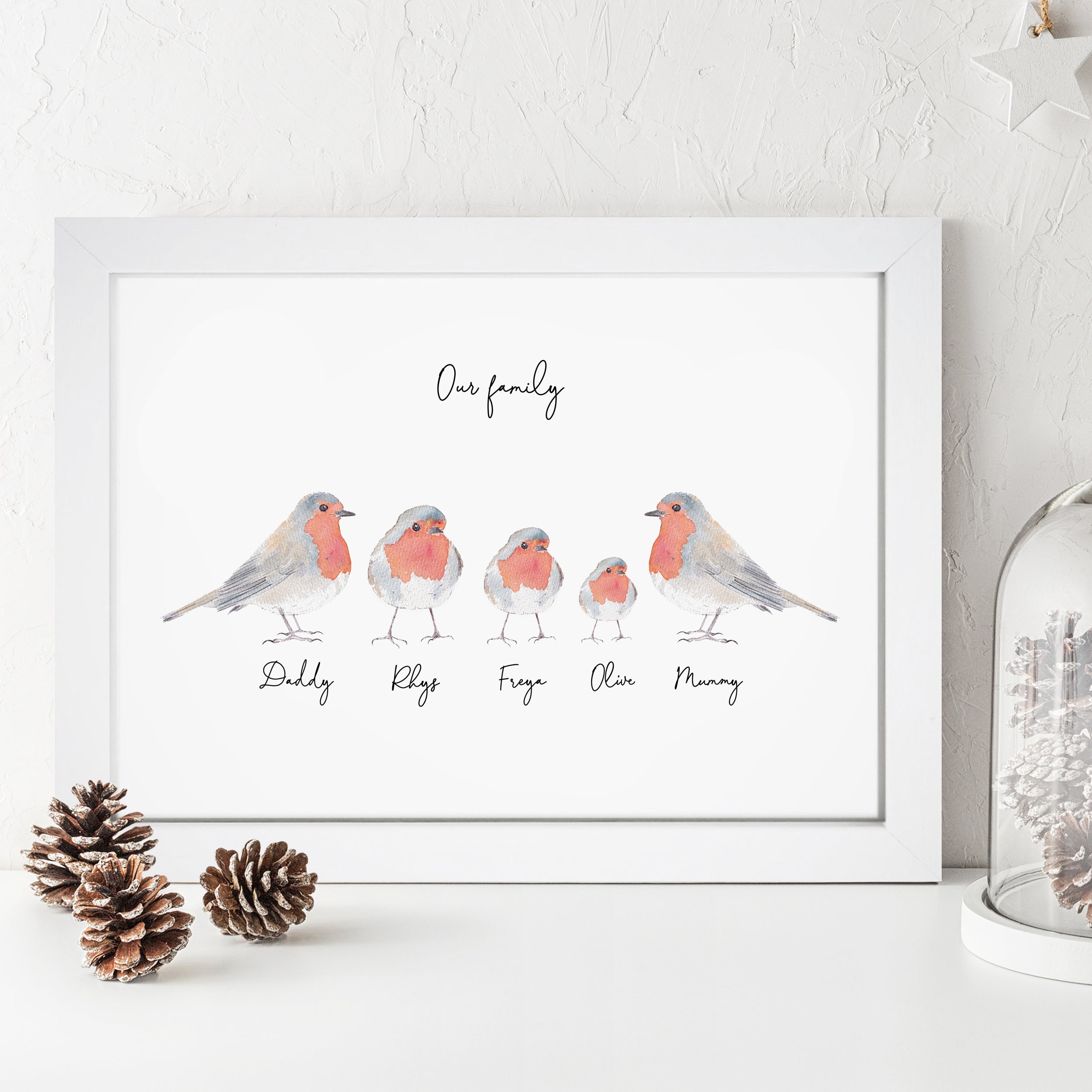 Personalised Robin Family Print – Violet Grace