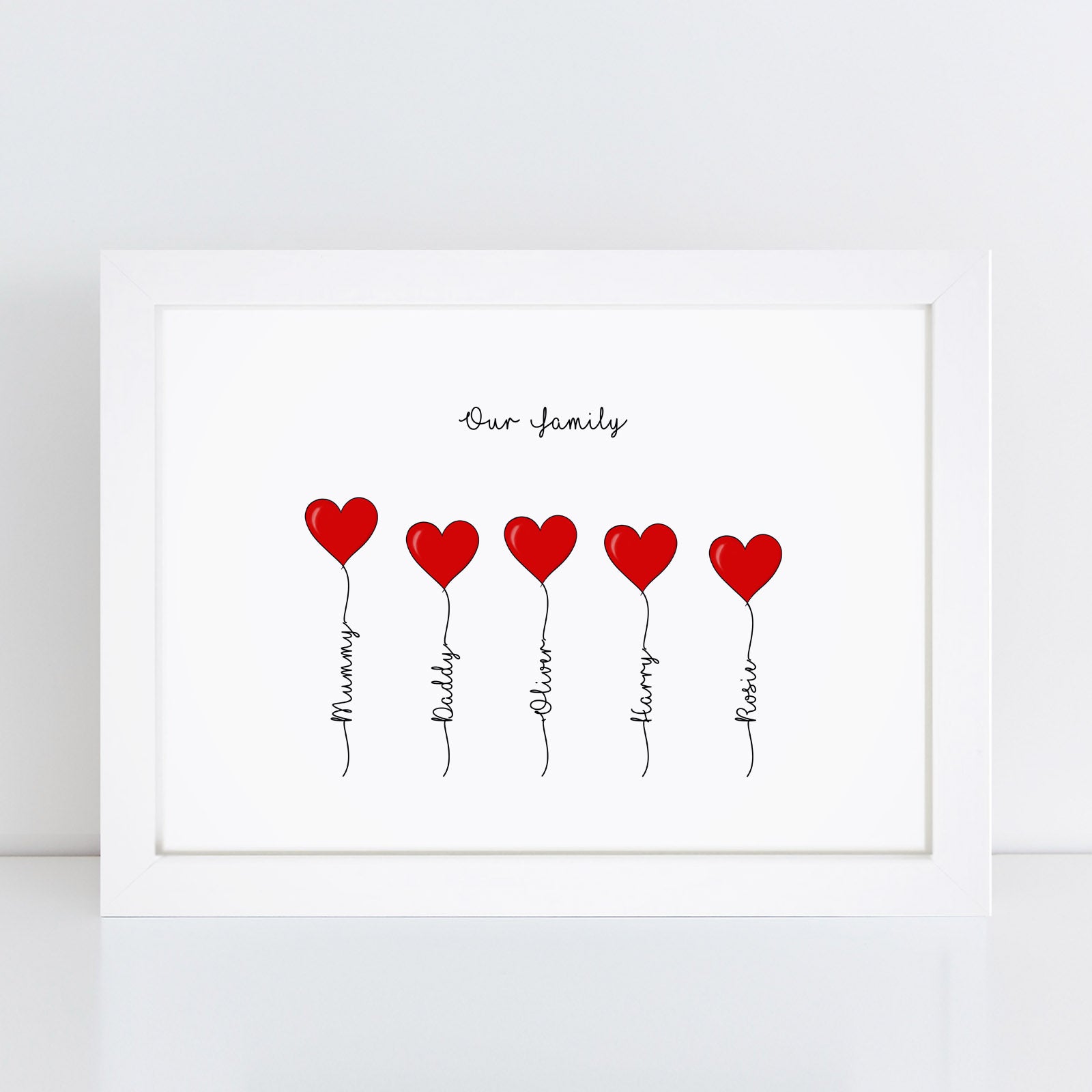 Personalised Family Heart Print – Violet Grace