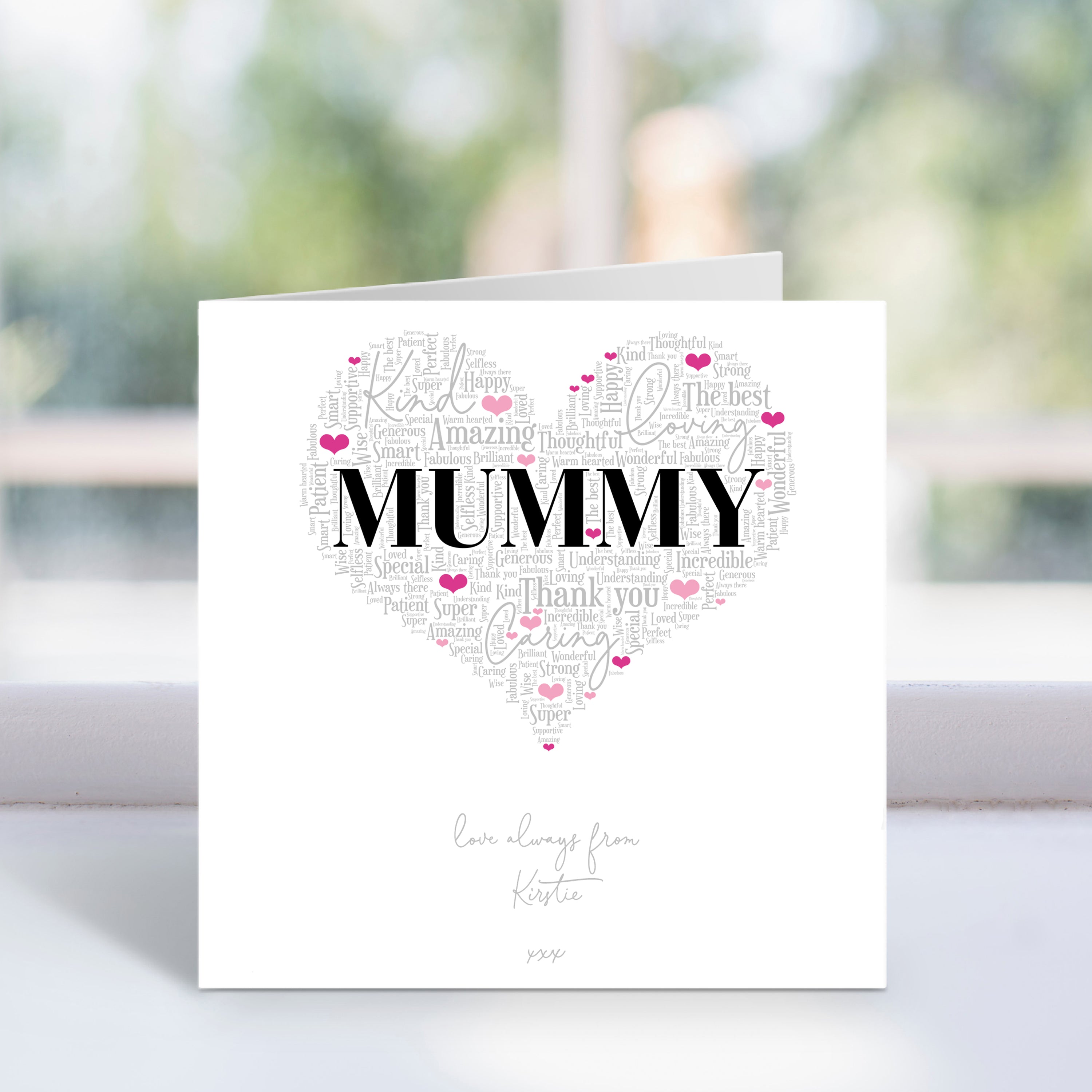 Personalised Mummy Word Art Card – Violet Grace