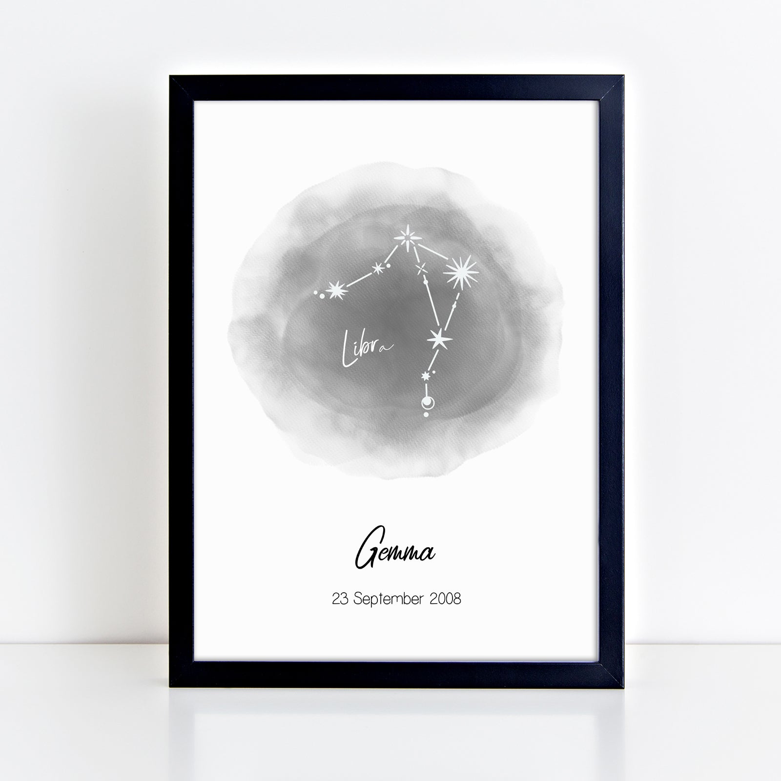 Personalised Libra Zodiac Star Sign Print – Violet Grace