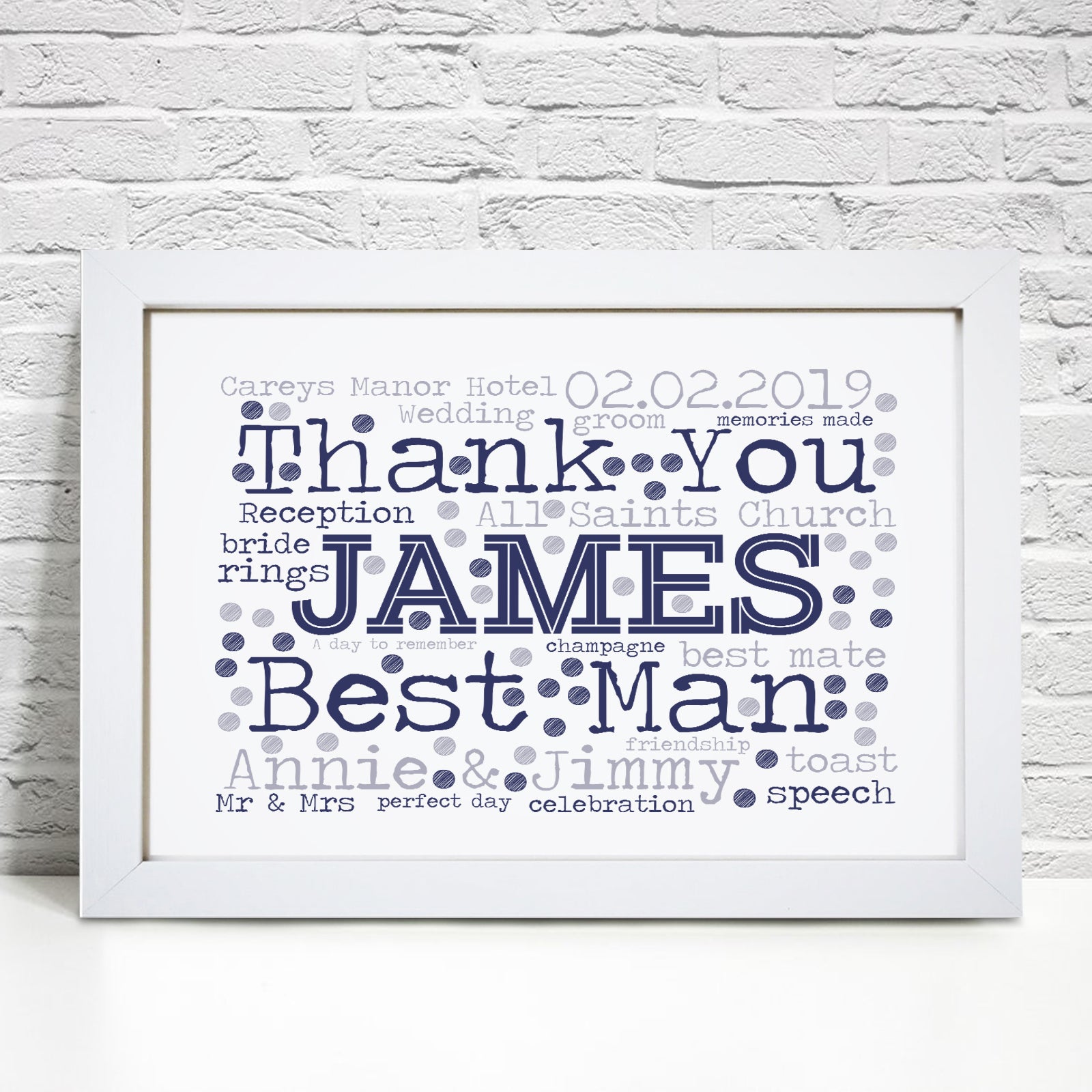 Personalised Best Man Word Art Print – Violet Grace